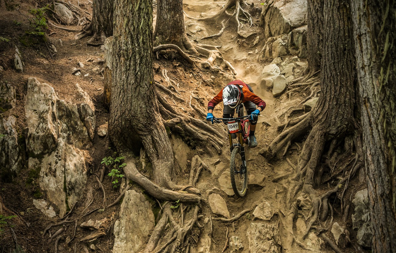 Photo Wallpaper Race, Track, Cycling - Downhill Mountain Biking ...