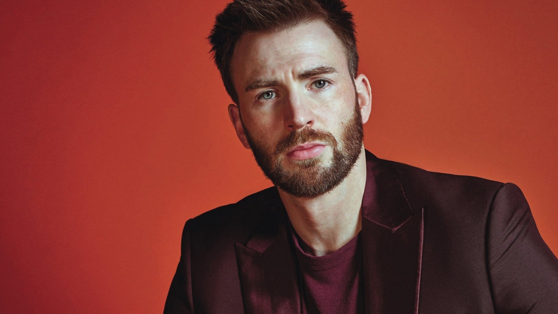 Chris Evans, Face Portrait, Actor, Beard, Blue Eyes - Chris Evans ...