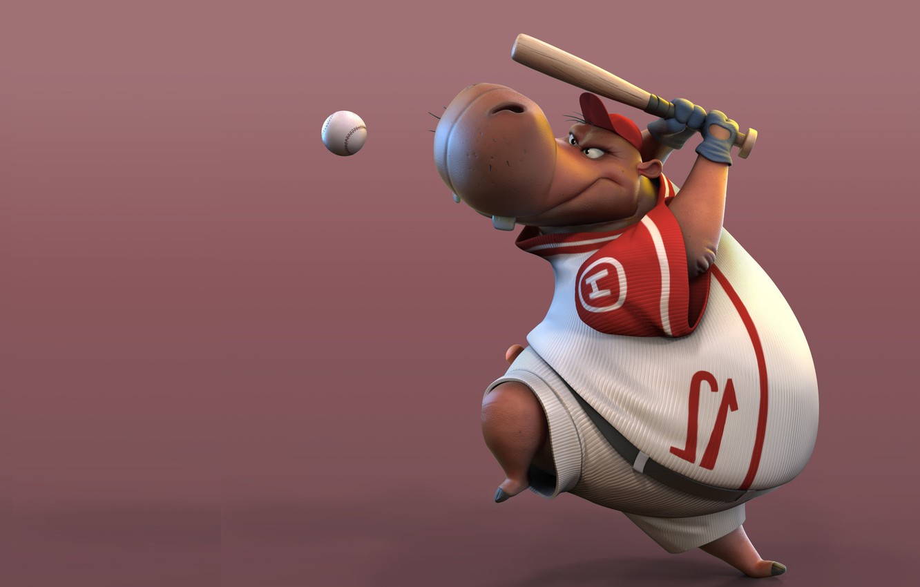 Photo Wallpaper The Game, The Ball, Baseball, Art, - Hippo Baseball ...