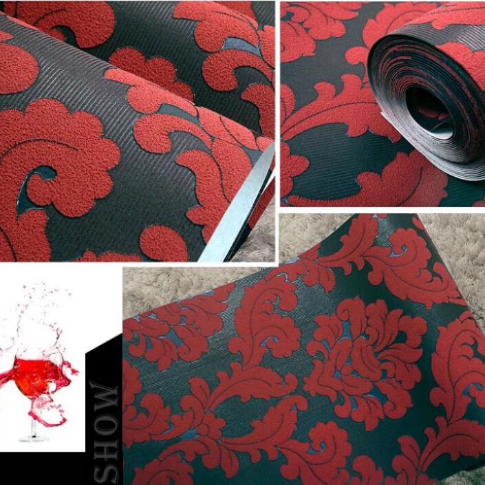 Romantic European Velvet 3d Background Wallpaper Red - Bed Sheet ...