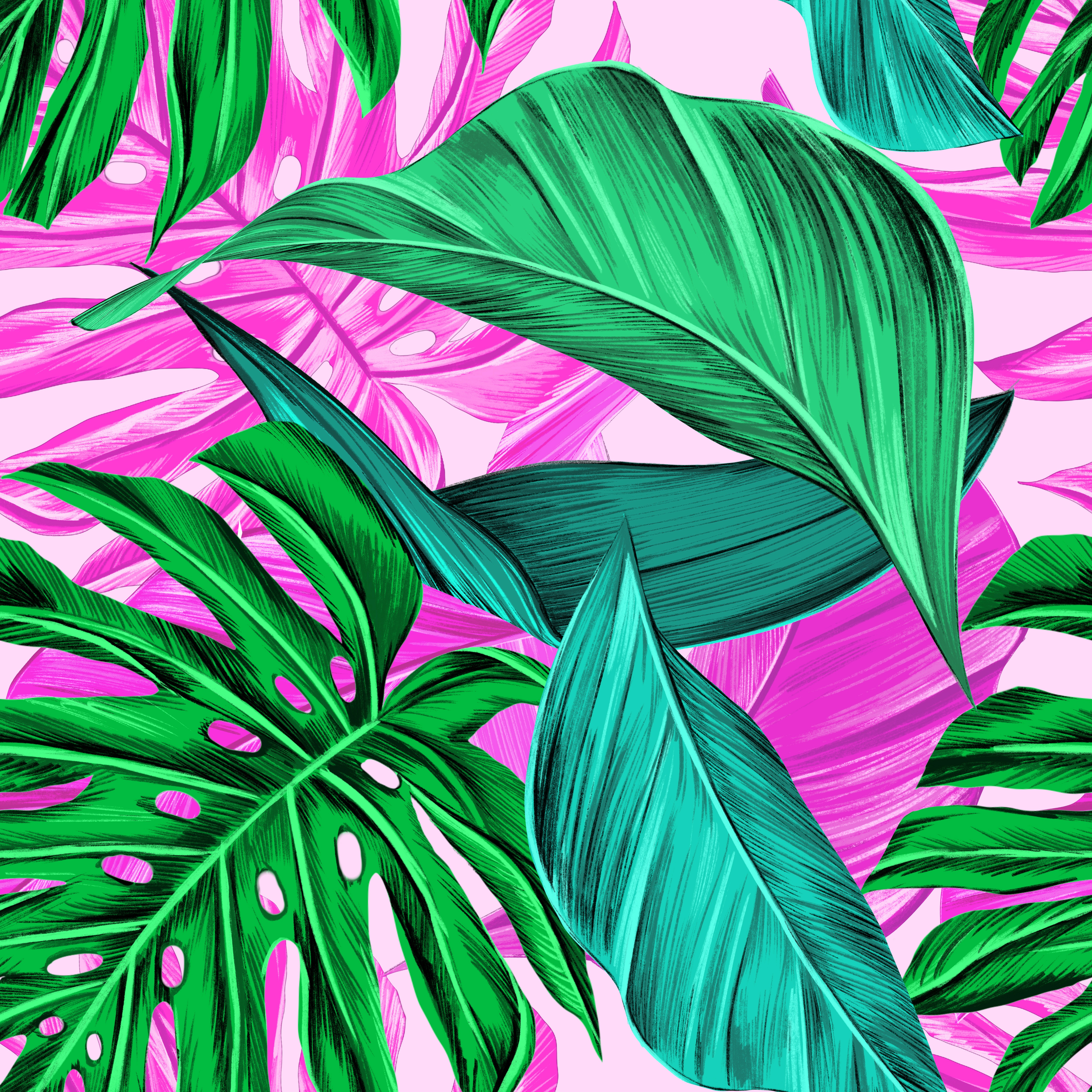Wallpaper Leaves, Pattern, Bright, Tropical - Tropical Background 1080 ...