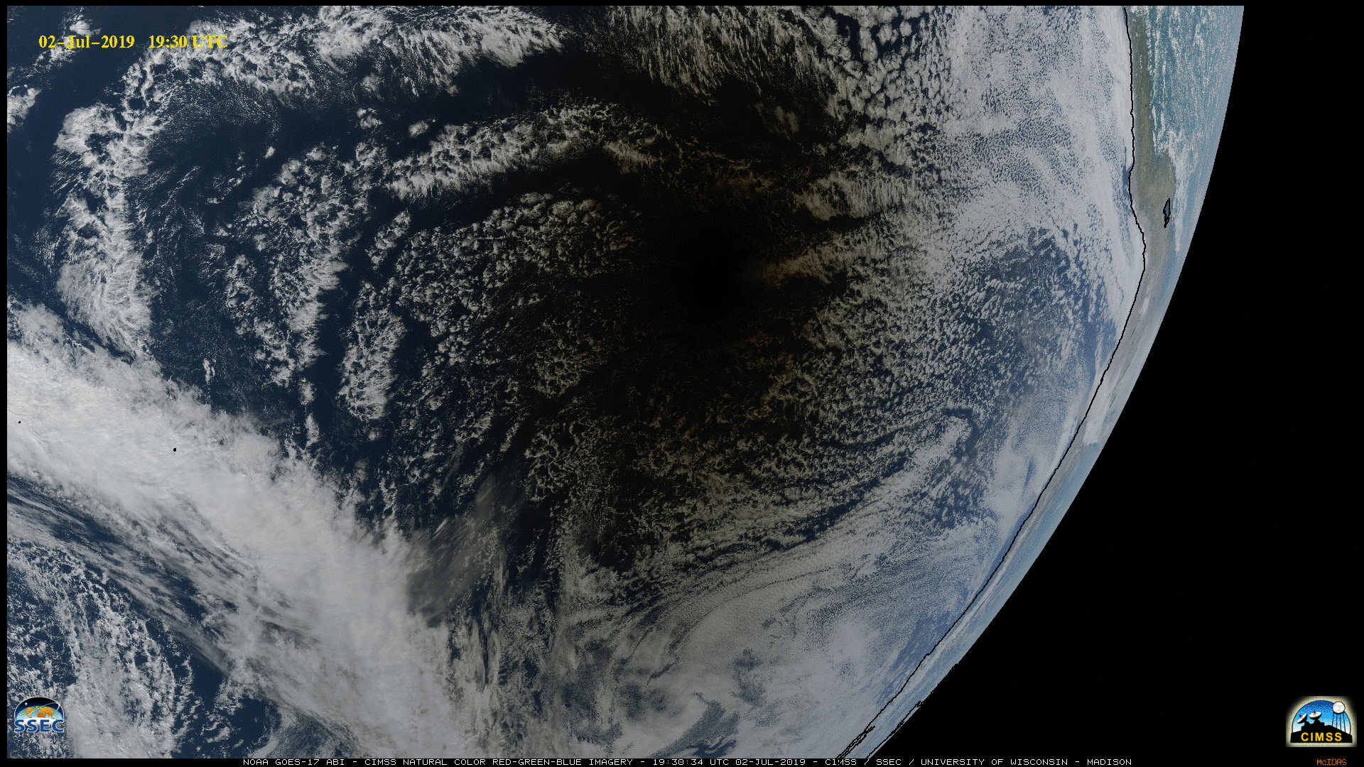 Goes-17 True Color Rgb Images [click To Play Animation - Earth ...