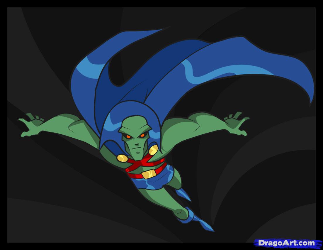 Martian Manhunter Cartoon Drawing - 1102x852 Wallpaper - teahub.io