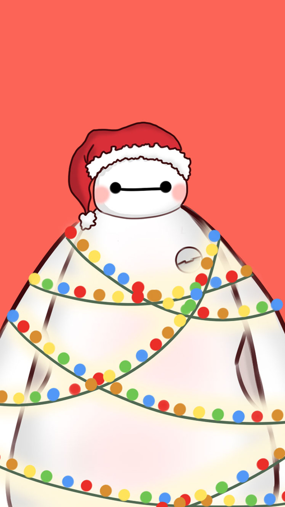 194 Baymax With Christmas Lights Data-src - Iphone Disney Christmas ...