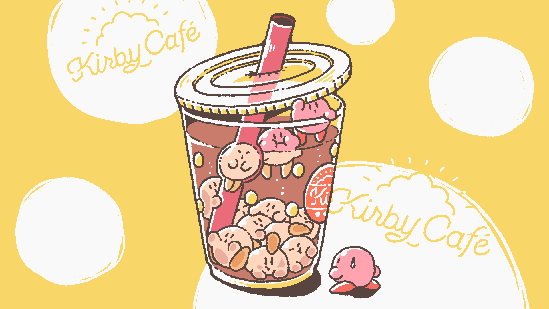 Kirby Cafe Kinby Cafe Cartoon Food - 1920x1080 Wallpaper - teahub.io
