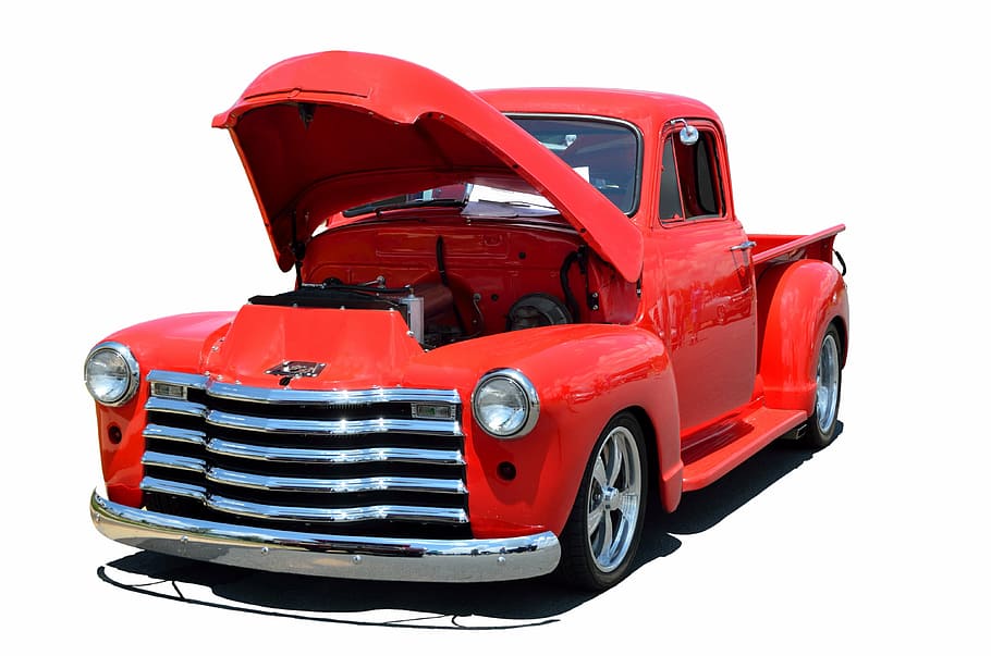 Red Chevrolet C100 Pickup Truck, Red Truck, Classic, - Truck - 910x603 ...