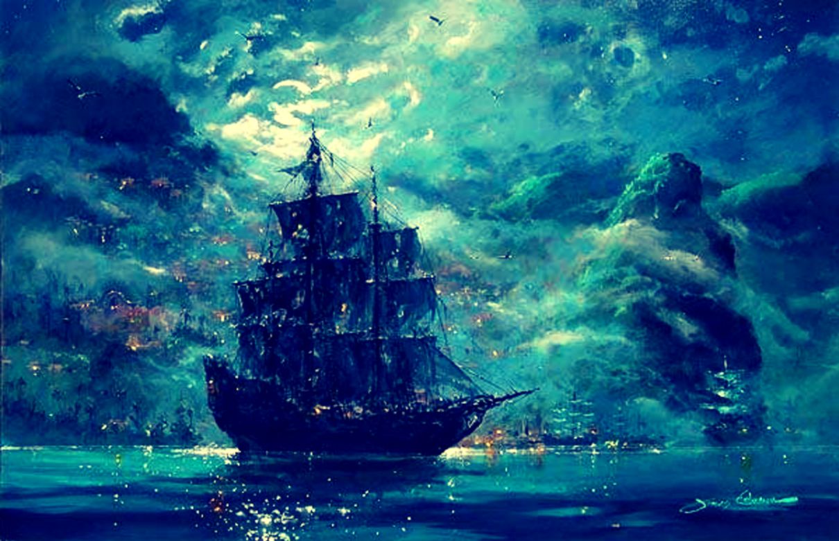 Ship Wallpaper And Background Image Id436420 - Moonlit Pearl By James ...