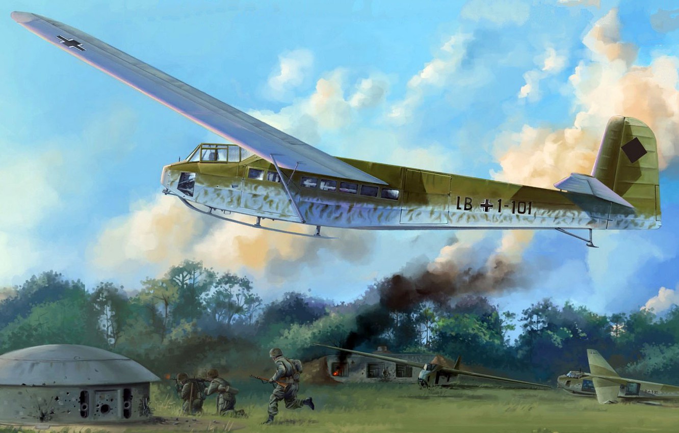 Photo Wallpaper Dfs 230, The Belgian Fort, Luftwaffe - Military Glider ...
