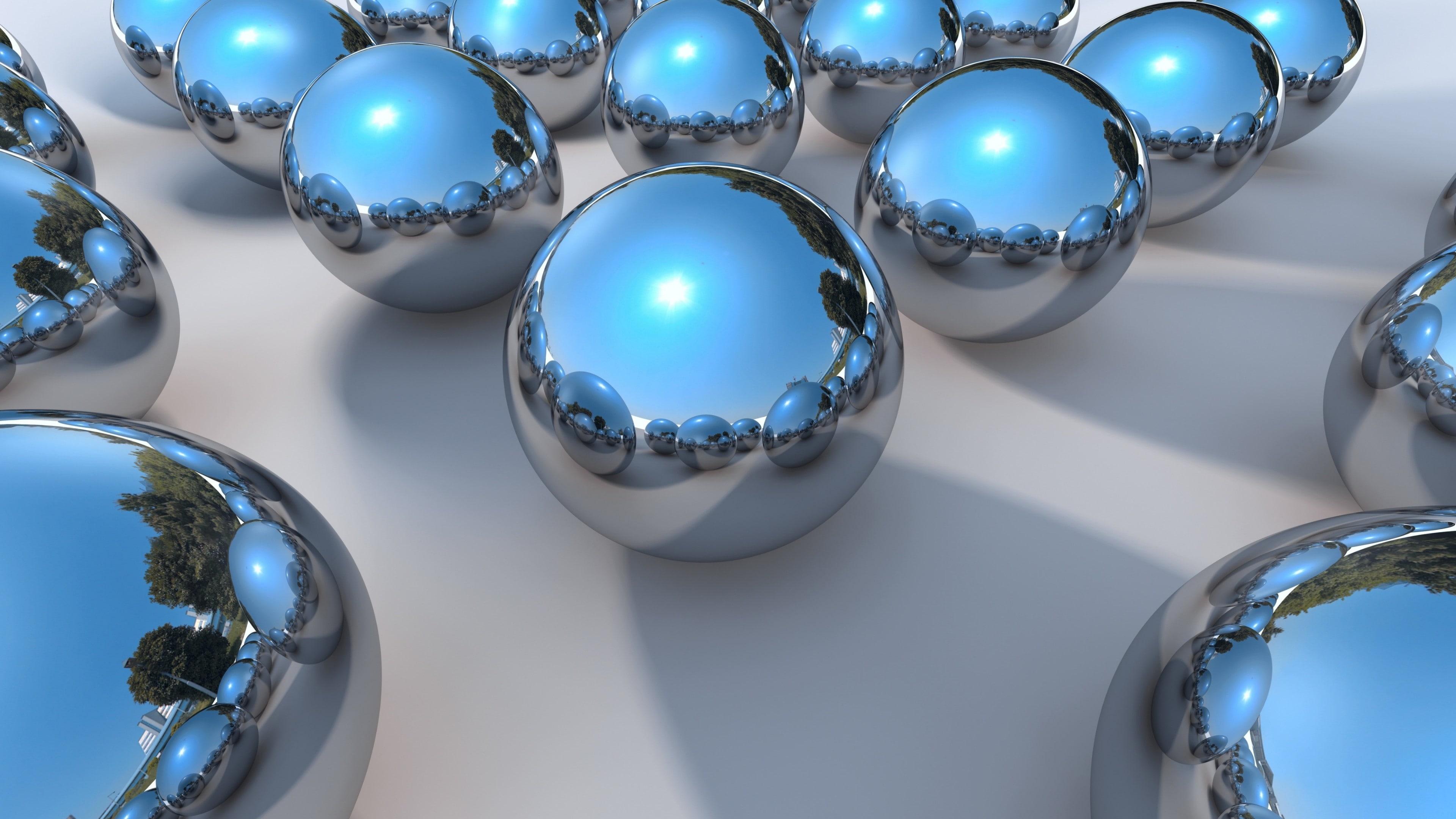 Chrome Ball Blue - 3840x2160 Wallpaper - teahub.io