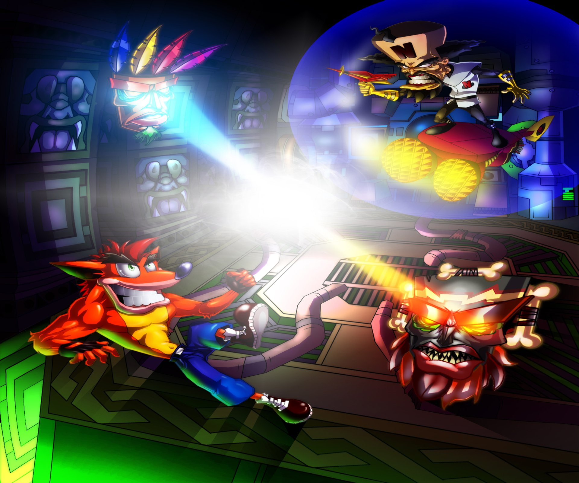 Crash Bandicoot Warped Dr Cortex And Uka Uka - 1920x1600 Wallpaper ...