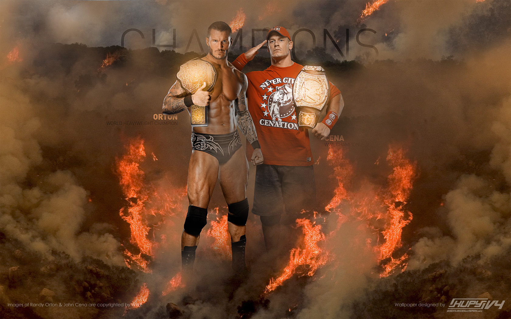 Wwe Randy Orton Y John Cena - 1680x1050 Wallpaper - teahub.io