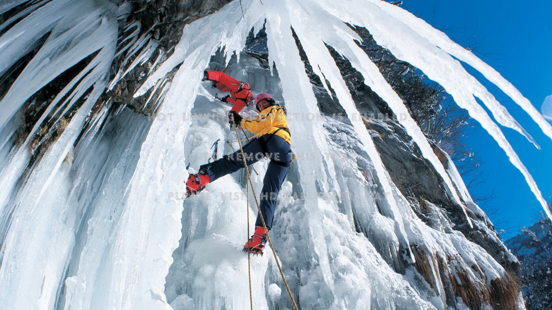 Climbing An Ice Mountain Ropes Climber - Ice Climbing - 1920x1080 ...