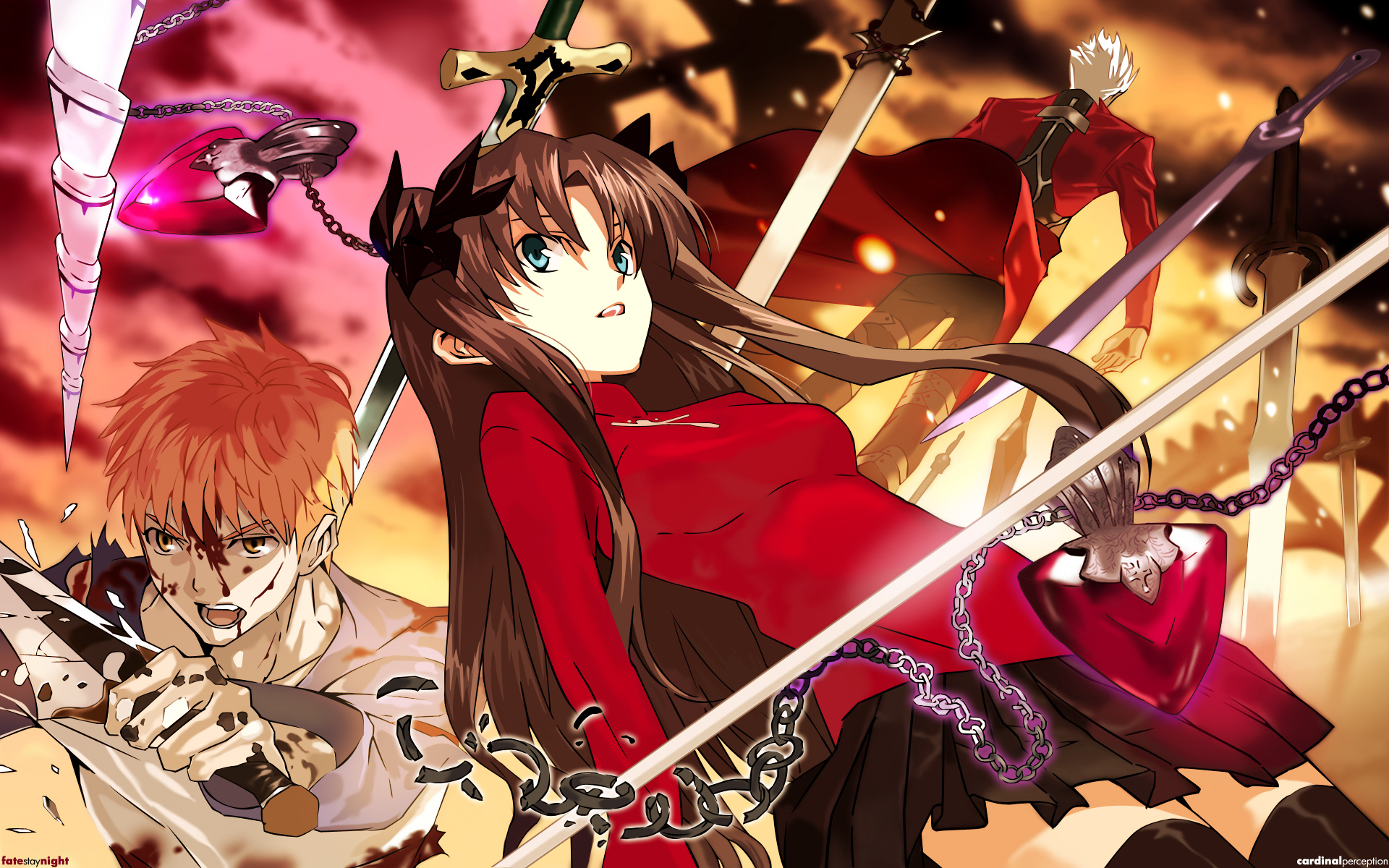 Fate/stay Night, Shiro Emiya, Archer , Rin Tohsaka - 1920x1200 ...