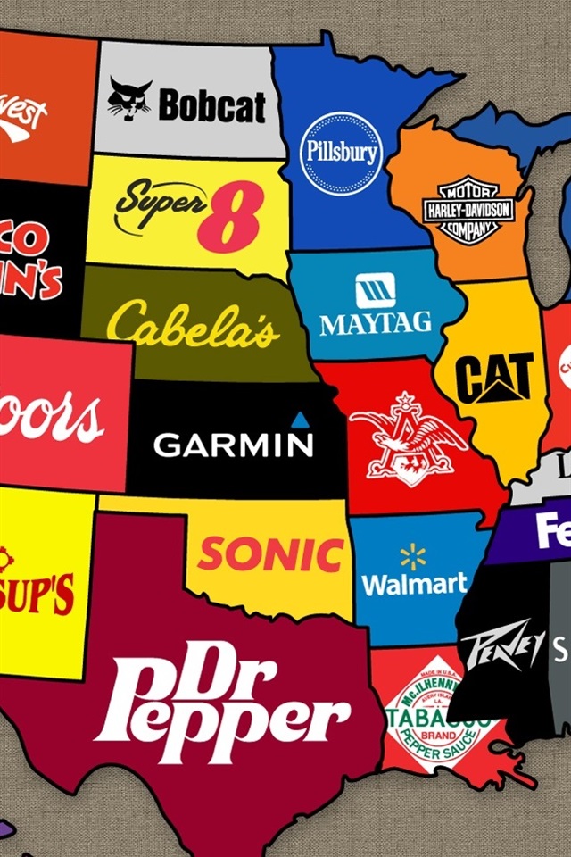 Iphone Wallpaper American Brand On The Map - Soda Of The States ...