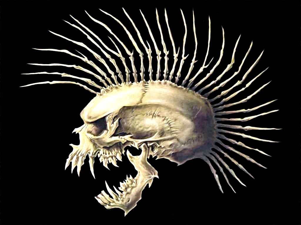 Skull With Bone Mohawk - 1024x768 Wallpaper - teahub.io
