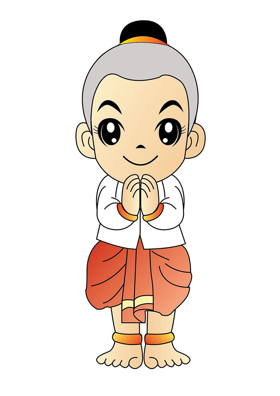 Photo Of White And Red Cartoon Character, Wai, Kids, - Customs Of ...