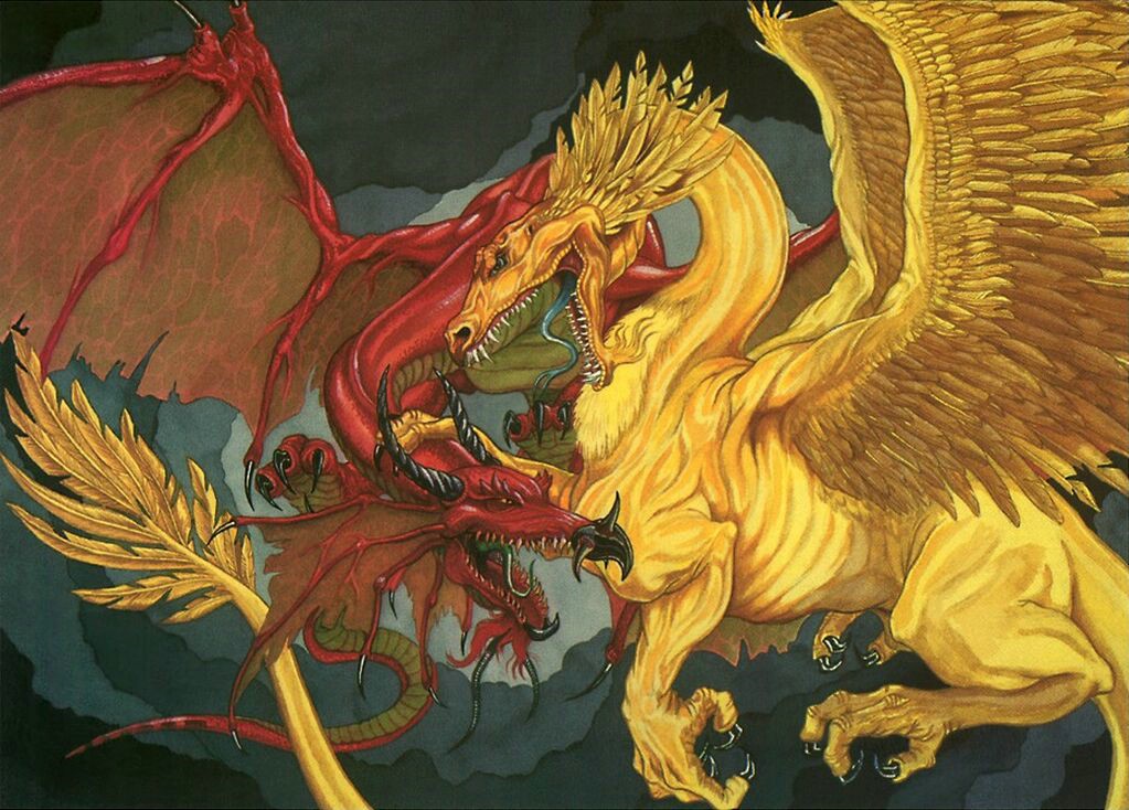 Golden Dragon And Red Dragon - 1023x734 Wallpaper - teahub.io