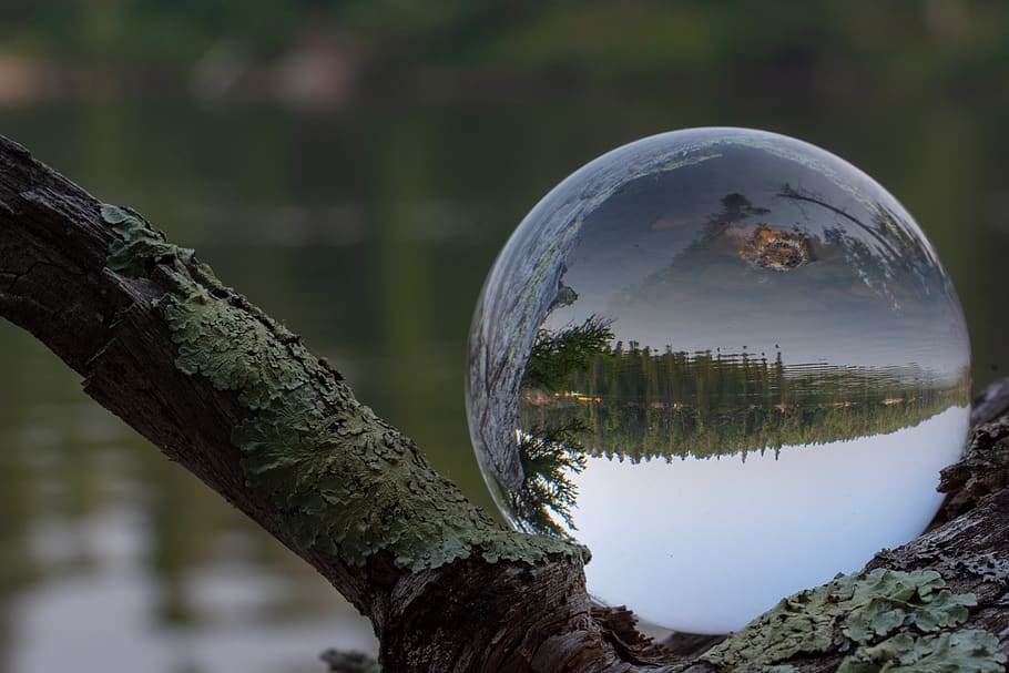 Lensball, Outdoor, Nature, Lake, Water, Reflections, - Reflection ...