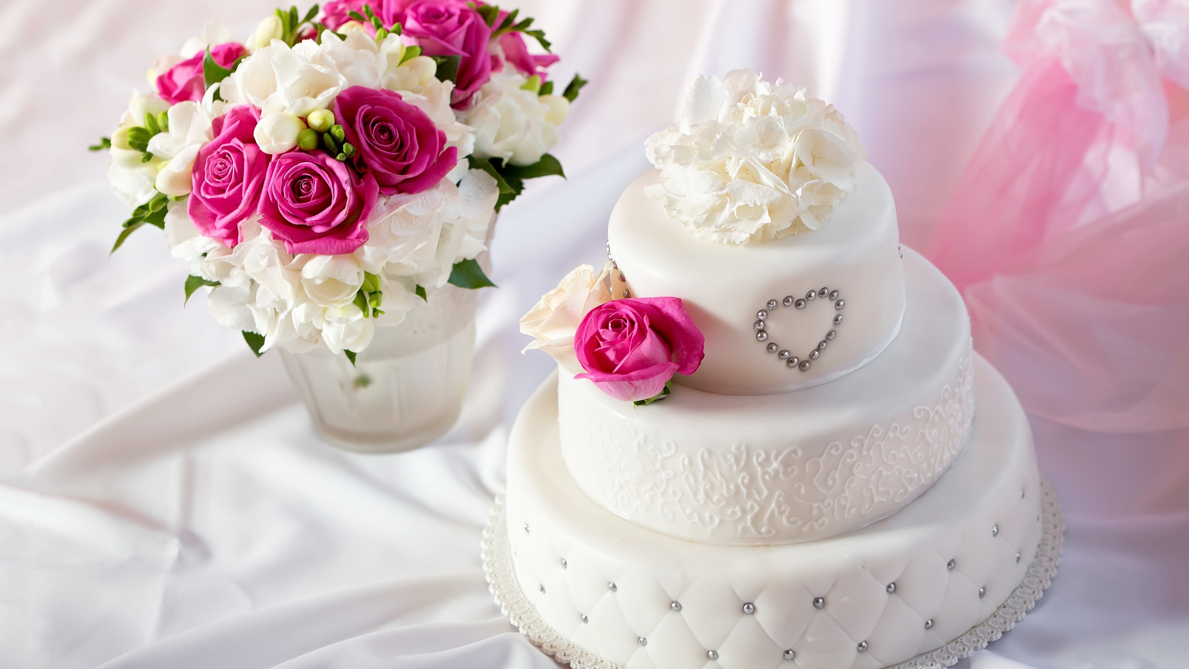 Beautiful Rose Cake Hd Background 4k Wallpaper - Rose Cake Hd ...