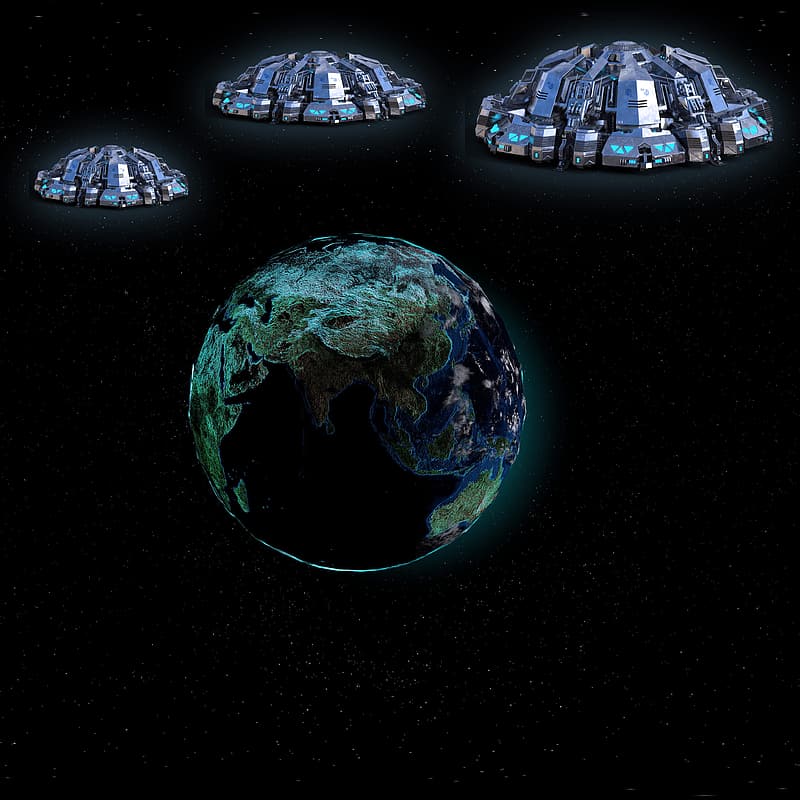 Planet Earth With Three Spaceships Wallpaper - 800x800 Wallpaper ...