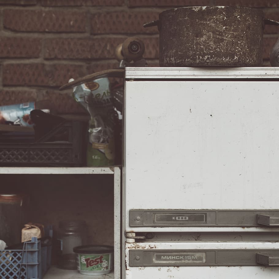 Junk, Fridge, Backyard, Old, No People, Container, - 910x910 Wallpaper ...