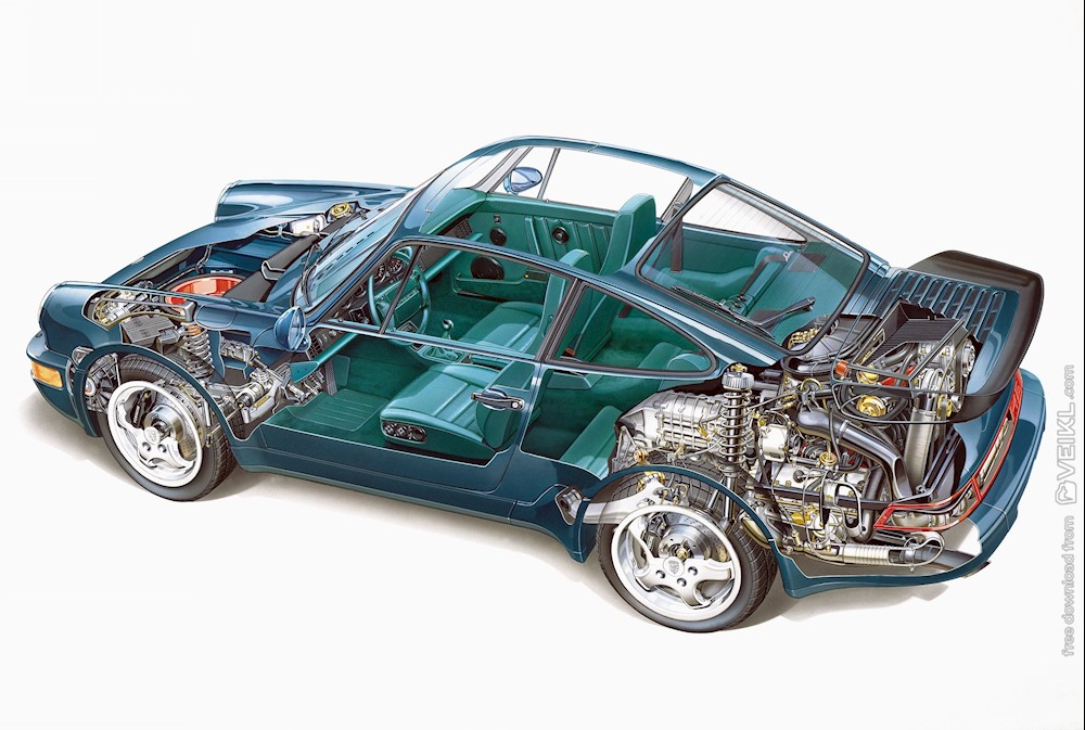 Porsche 911 Turbo Cutaway Wallpaper - Porsche 911 Cutaway - 1000x673 ...