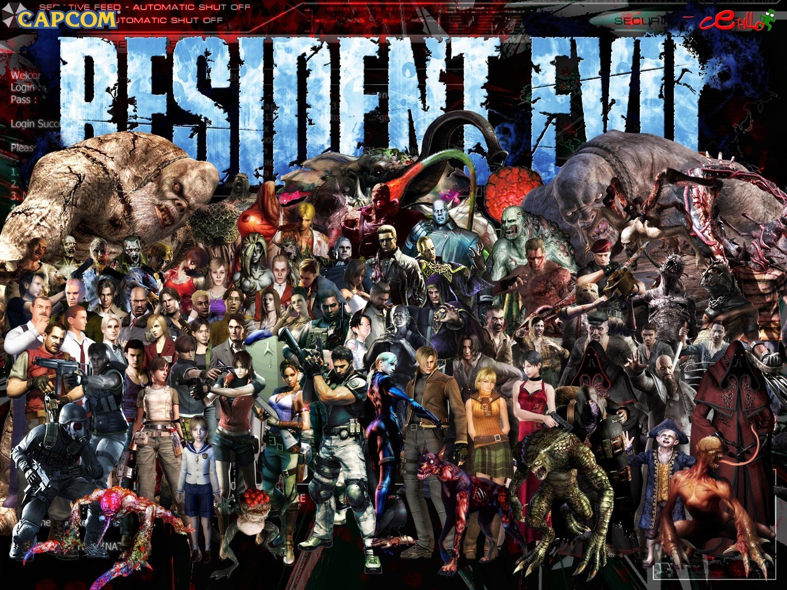 Resident Evil Characters Background 1600x1200 Wallpaper
