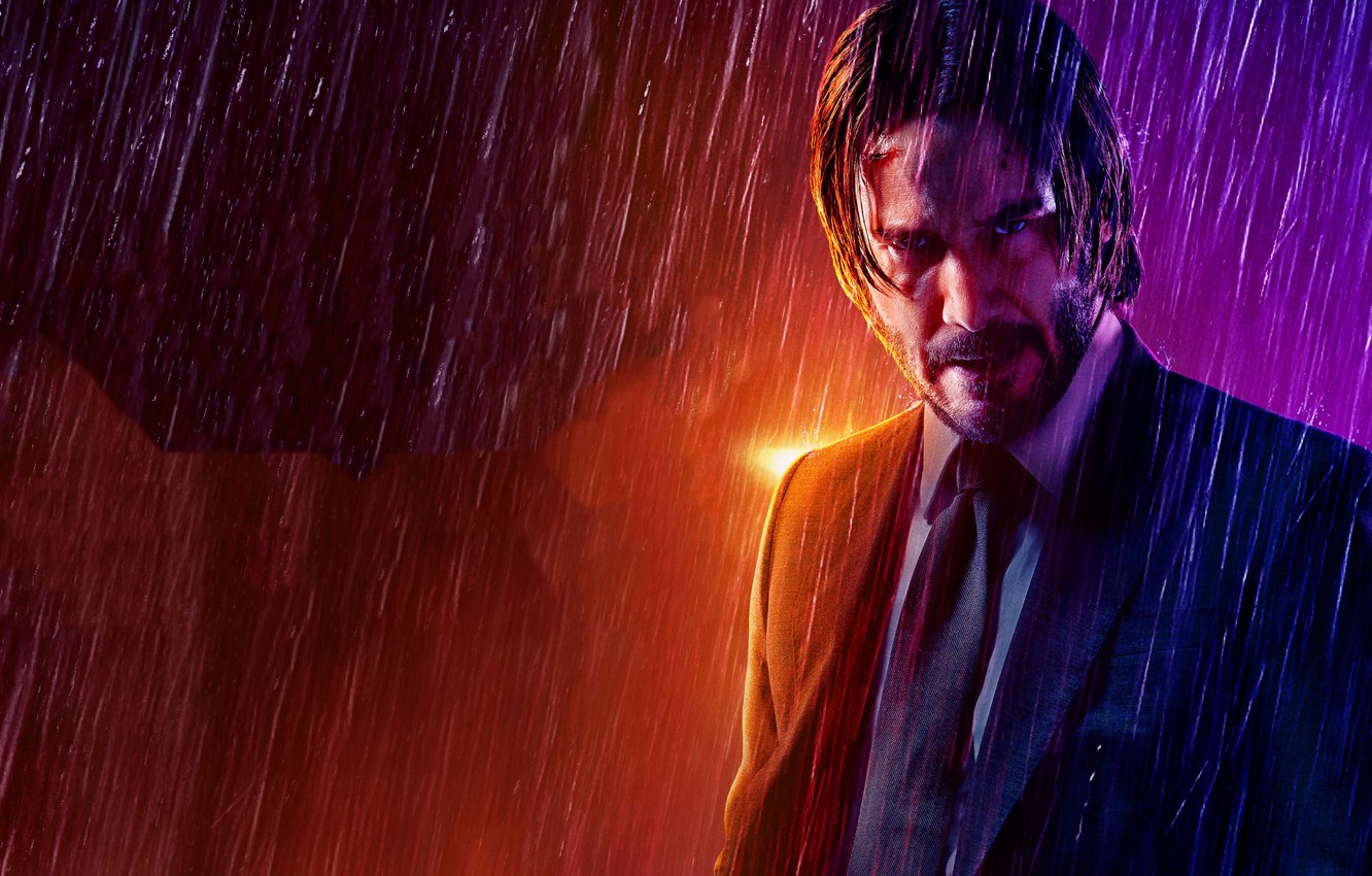 Photo Wallpaper Rain, Keanu Reeves, Keanu Reeves, Parabellum, - John ...