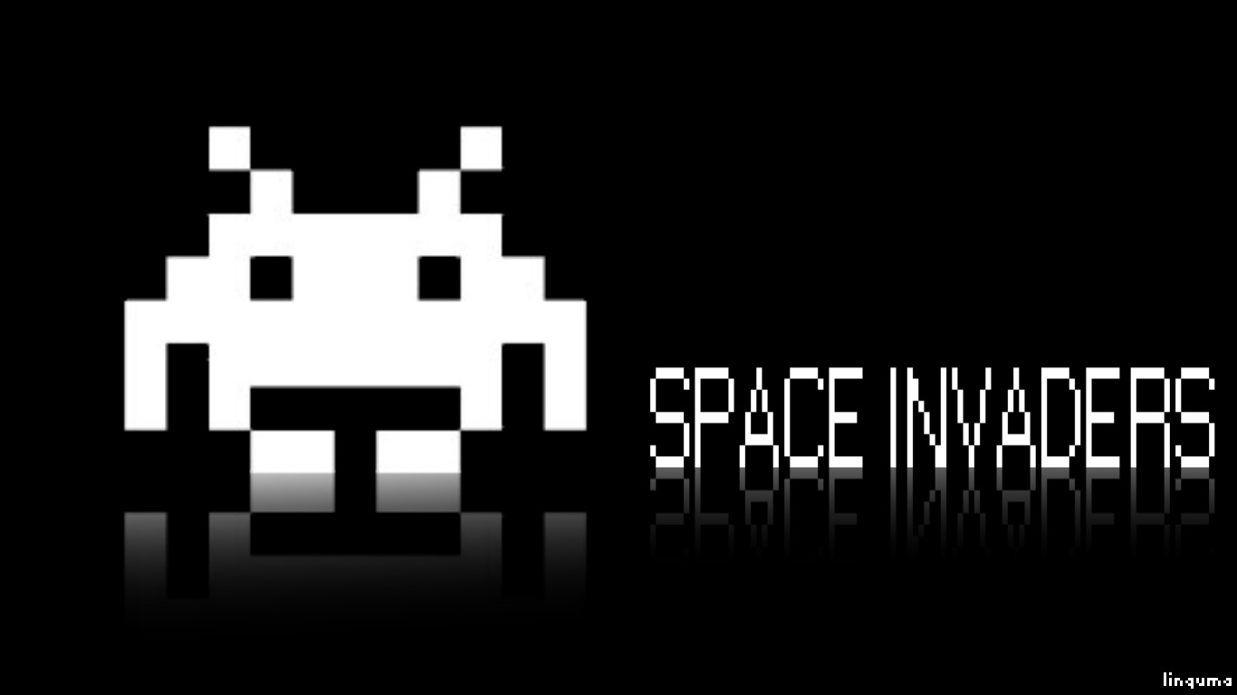 Space Invader Retro Logo - 1366x768 Wallpaper - teahub.io