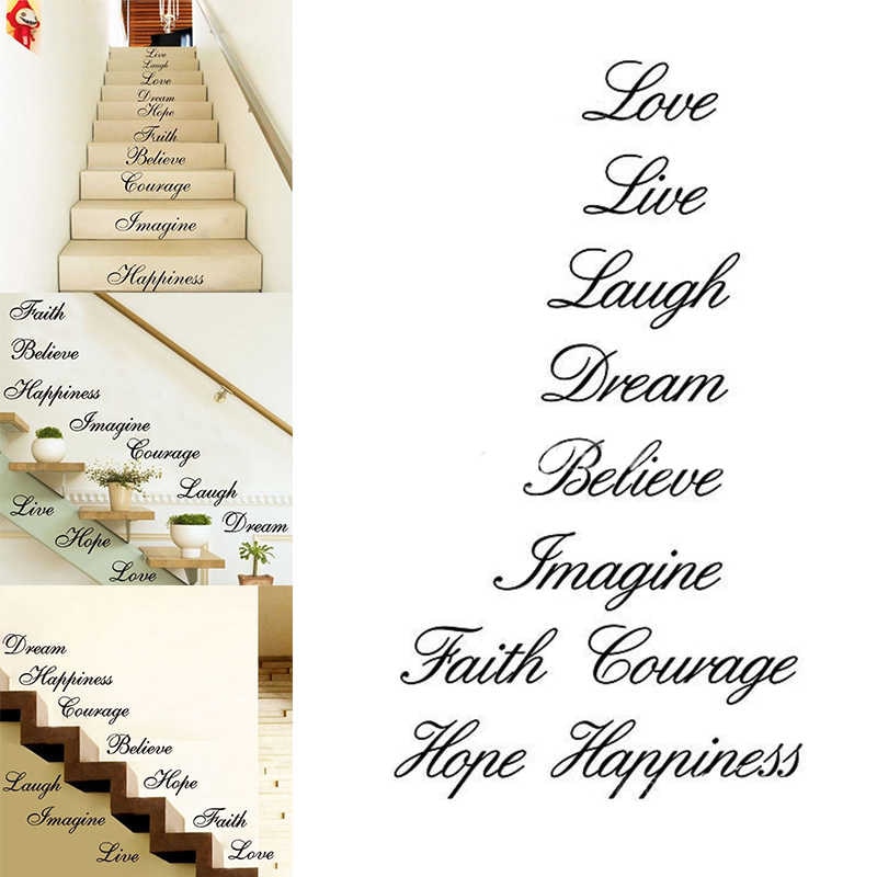Inspiration Words Stair Riser Stickers Wall Sticker - Handwriting ...