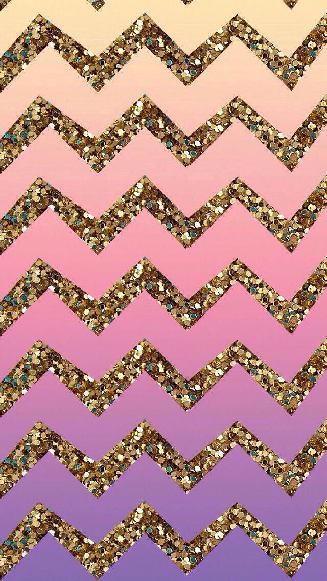 Silver Glitter Chevron Wallpaper