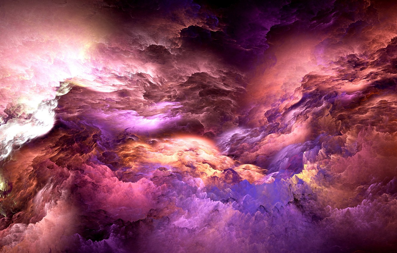 Photo Wallpaper Clouds, Line, Clouds, Abstraction, - Color Full Cloud ...