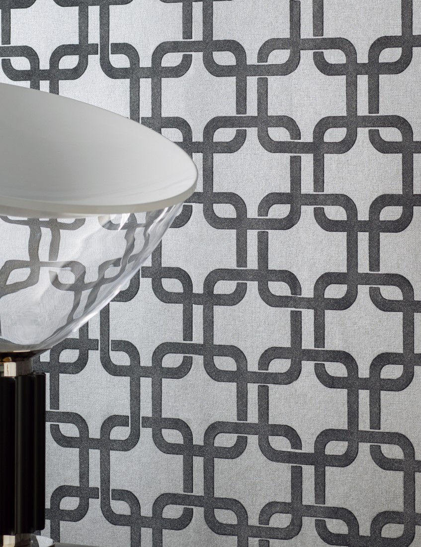 Grey Flock Wallpaper With Black Squares - 847x1100 Wallpaper - teahub.io