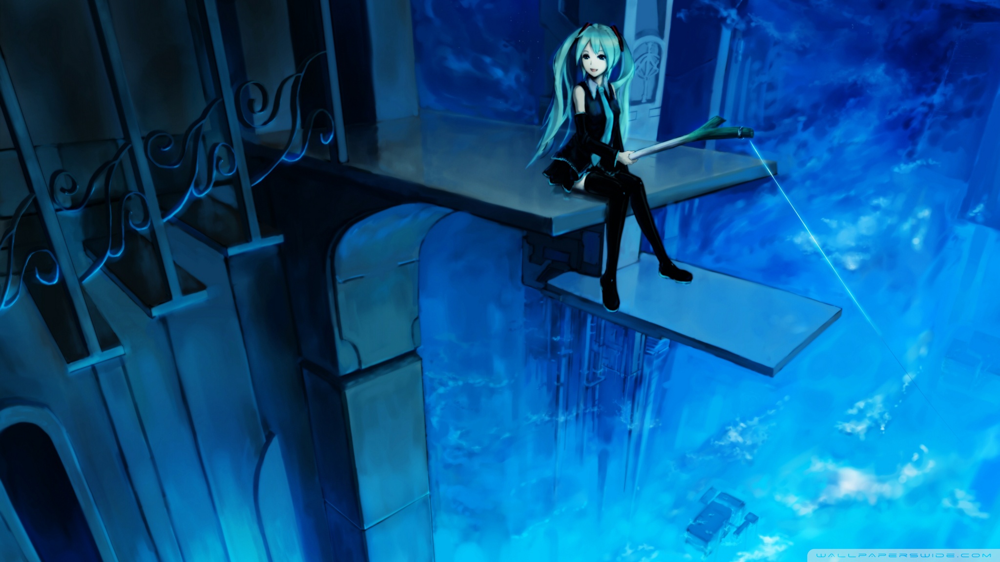 Hatsune Miku Wallpaper Blue - 2048x1152 Wallpaper - teahub.io