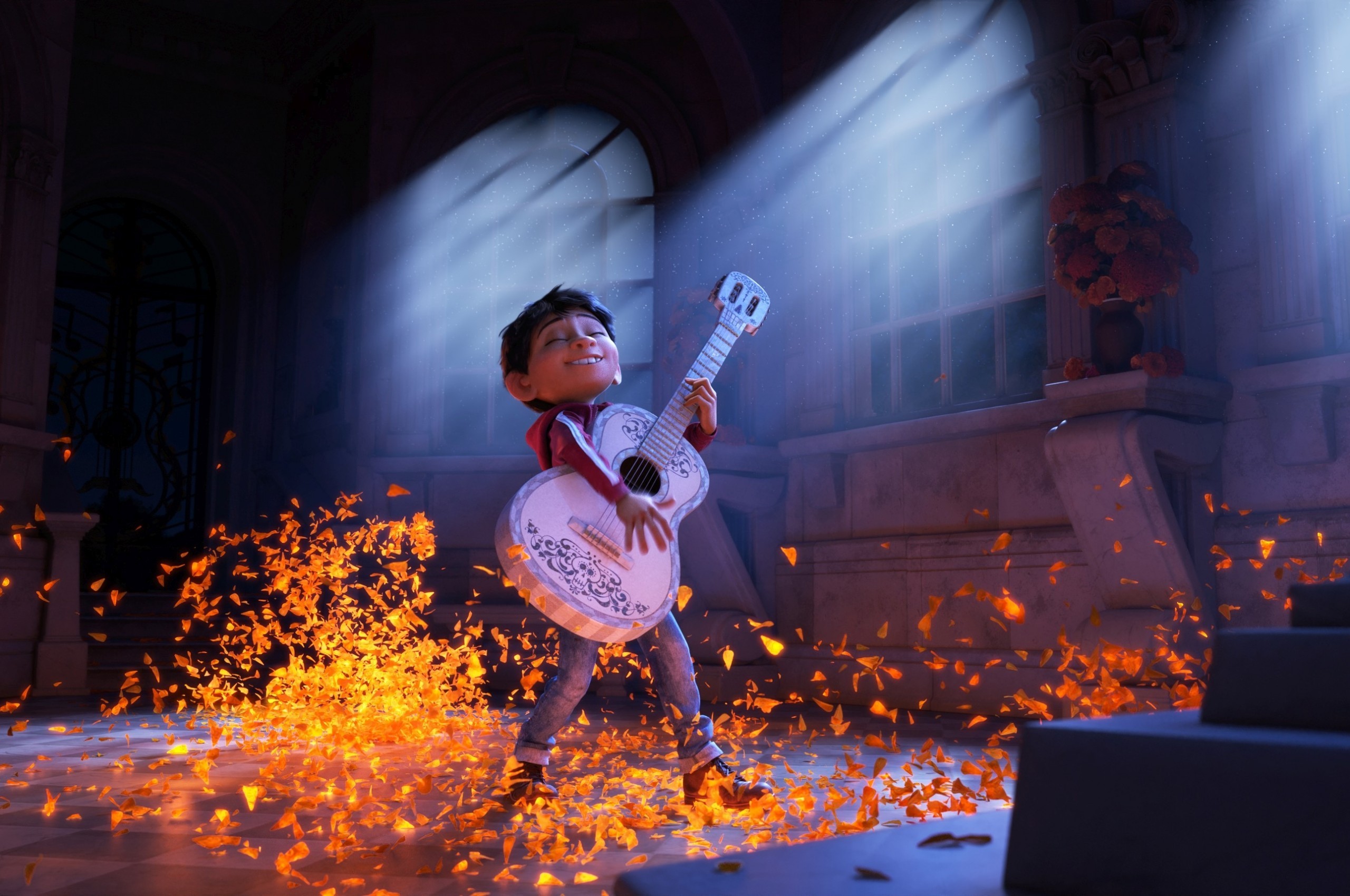 Coco, Animation, Leaves, Guitar - Movie Scenes In Coco - 2560x1700 ...