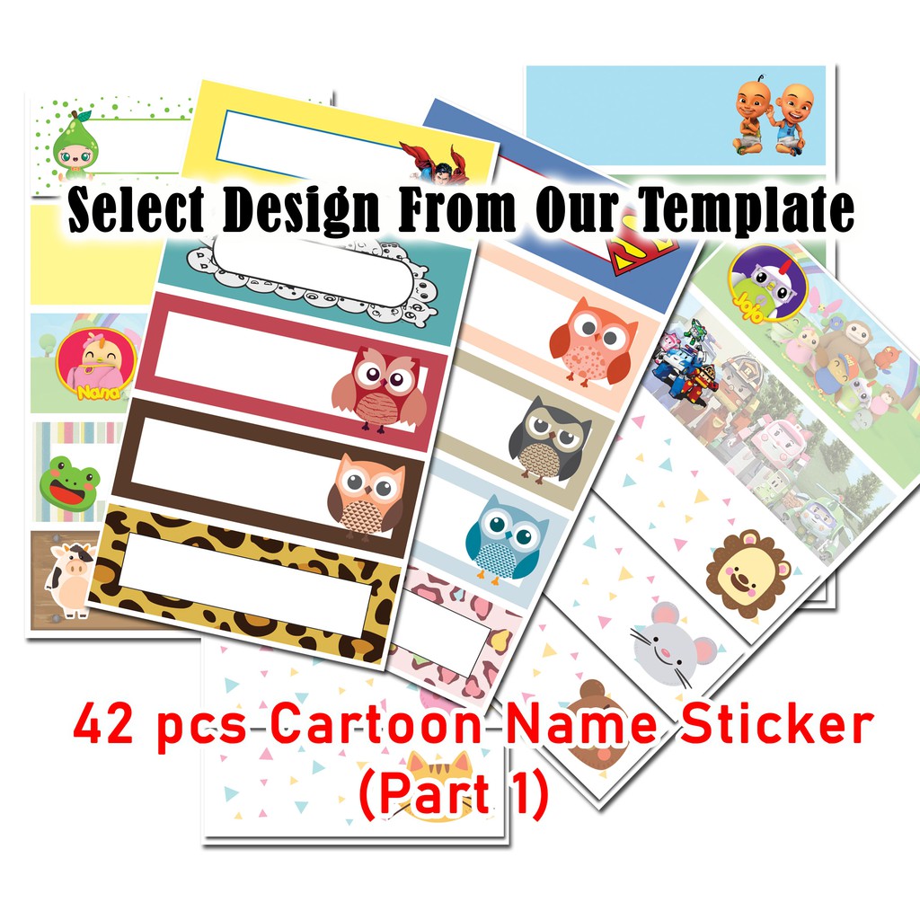 Download Cartoon / Color Name Sticker - Name Card Design - Teahub.io