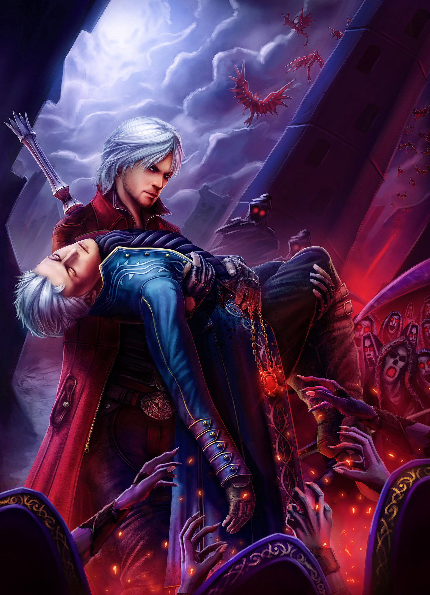 Dante And Vergil Fan Art 1446x2000 Wallpaper