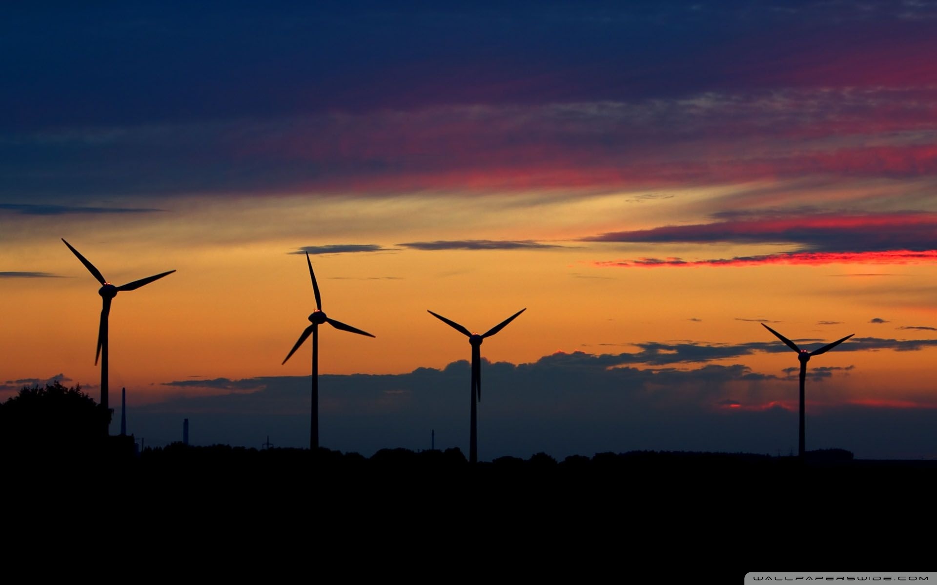 Wind Farm Sunset - 1920x1200 Wallpaper - teahub.io