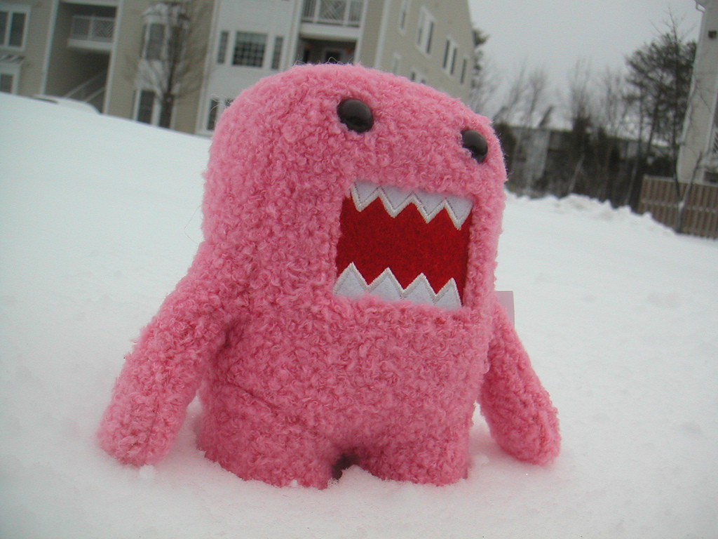 Domo Kun, Domo Kun In Snow And Pink - Snow - 1024x768 Wallpaper - teahub.io