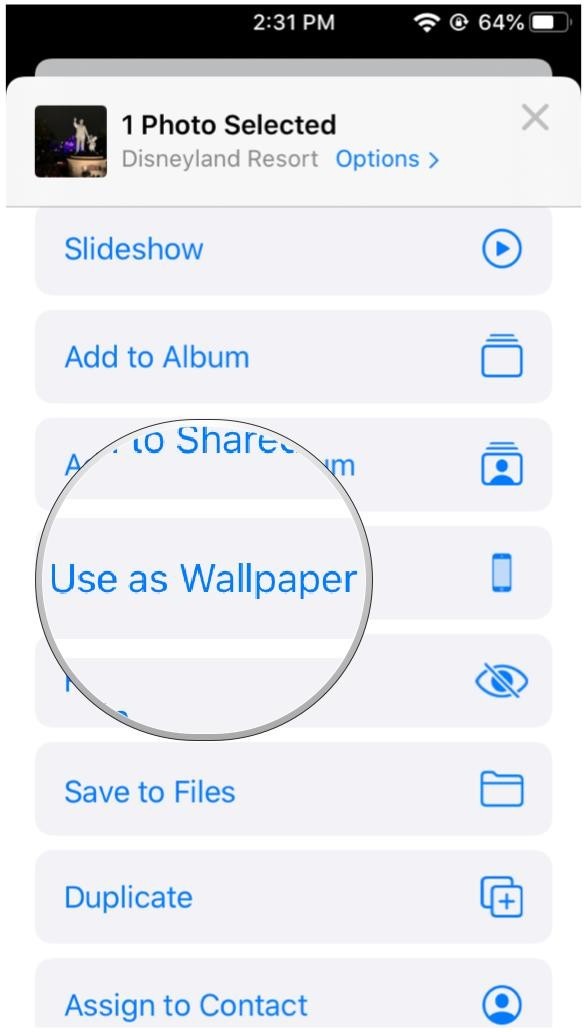 Select Use As Wallpaper - Ios 13 Share Pop Up - 588x1032 Wallpaper ...