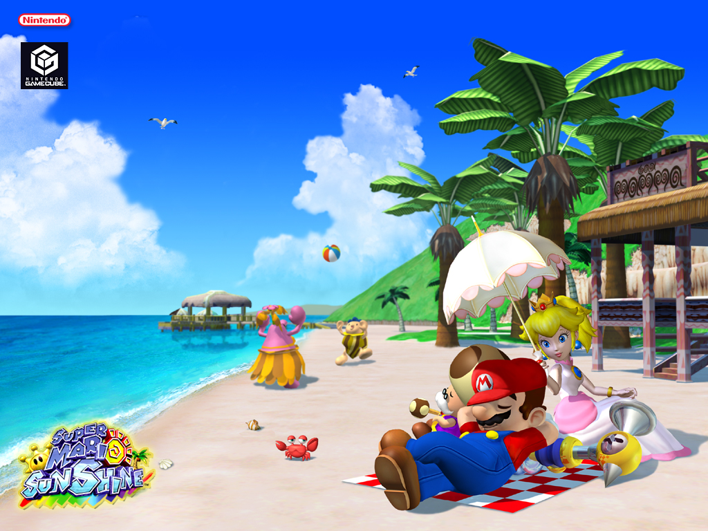 Free Psp Themes Wallpaper - Super Mario Sunshine Beach - 1024x768 ...