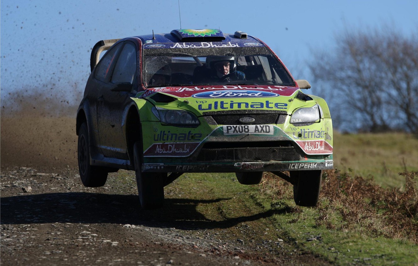 Photo Wallpaper Dirt, Ford, Rally, Jump, Wrc, 2009, - Ford Focus Rs Wrc ...