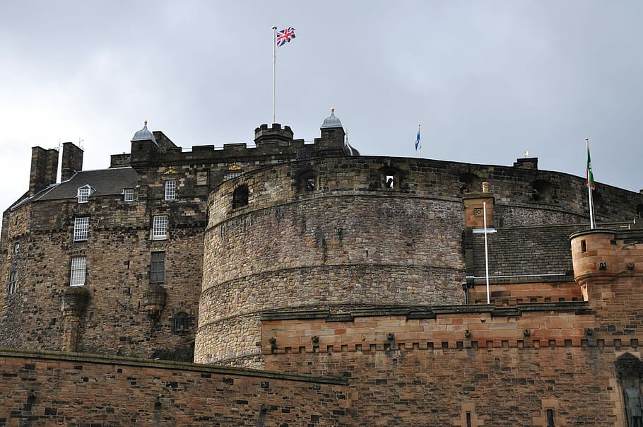 Scotland, Edinburgh, Castle, Flag, Architecture, Fort, - Edinburgh ...