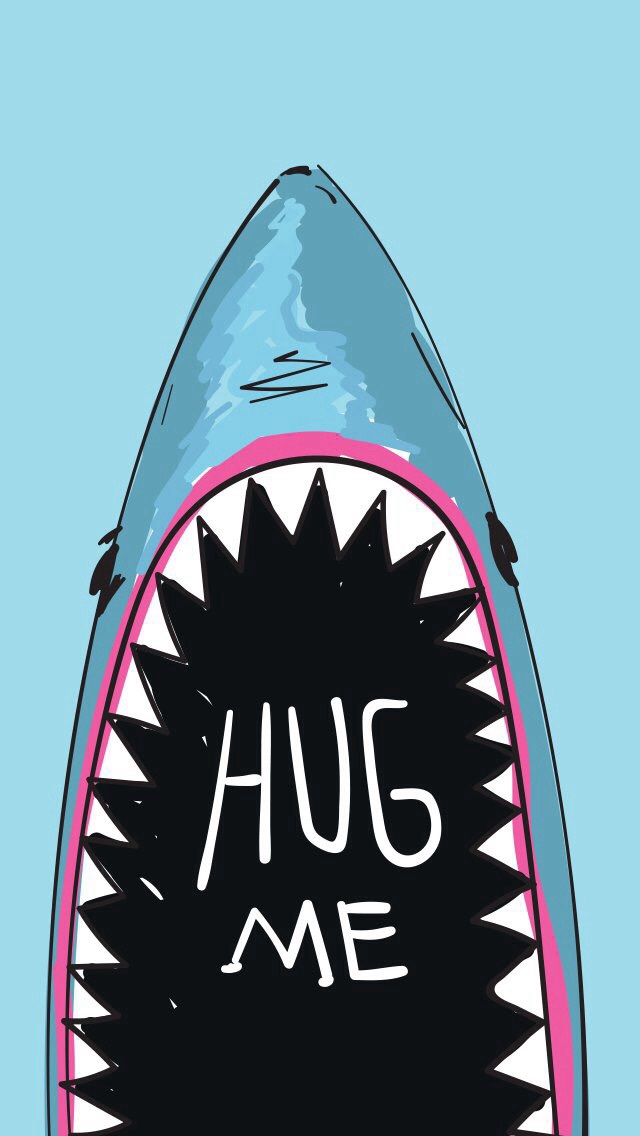Wallpaper, Shark, And Blue Image - Hug Me Shark - 640x1136 Wallpaper ...