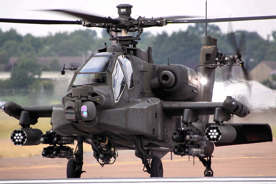 Gray Helicopter, Ah-64 Apache, Fire Birds, Military - Hd Wallpaper For ...