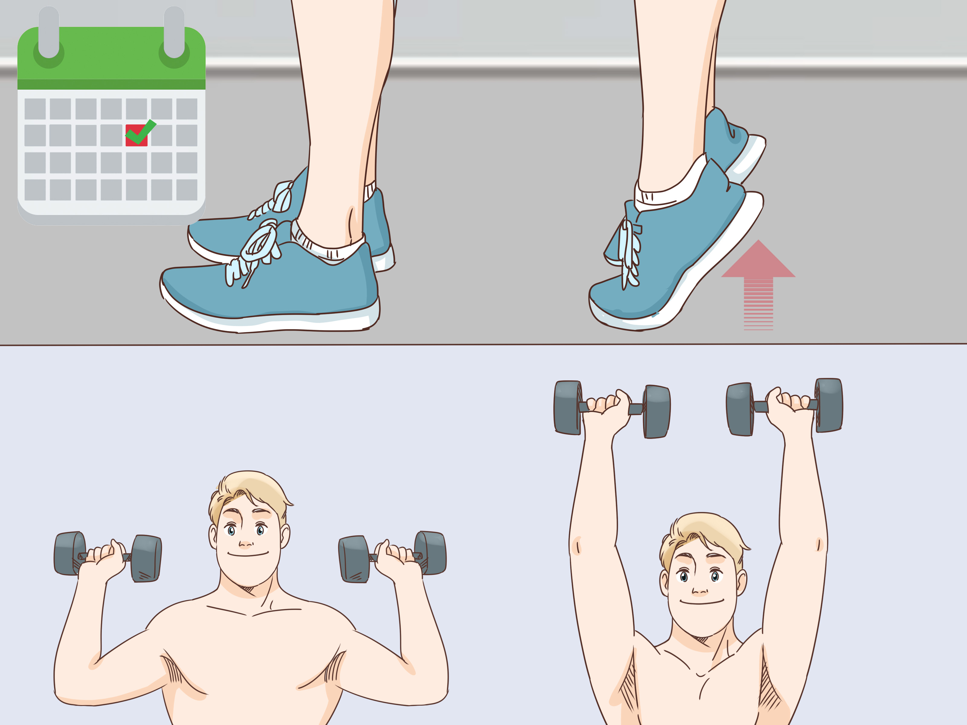 Image Titled Build Your Body Fast Step - Men Muscles Growth Cartoon ...