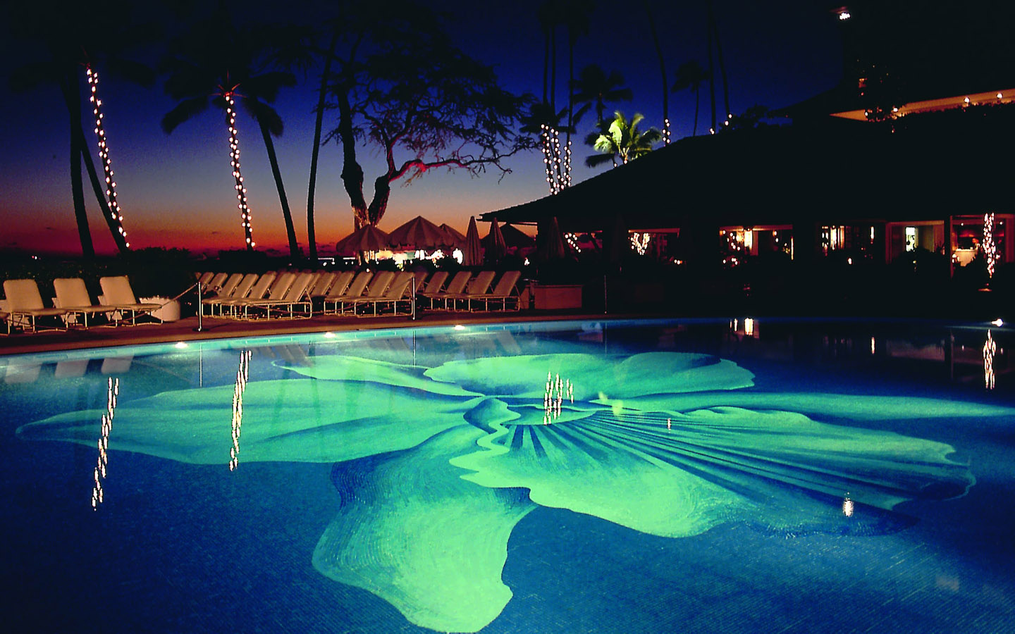 A Peaceful Night - Swimming Pool - 1440x900 Wallpaper - teahub.io