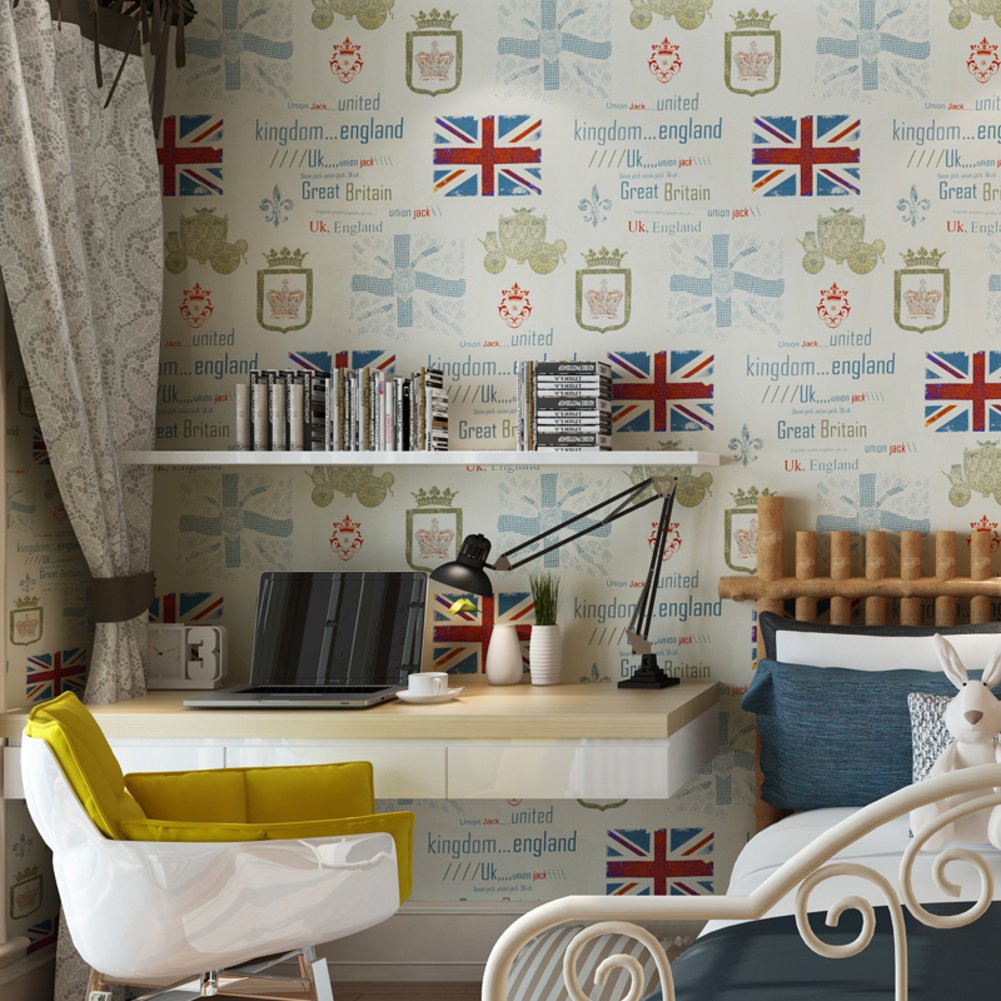 Dxg&fx British Style Wallpaper Retro Wallpaper Pattern - Dormitorio Con ...