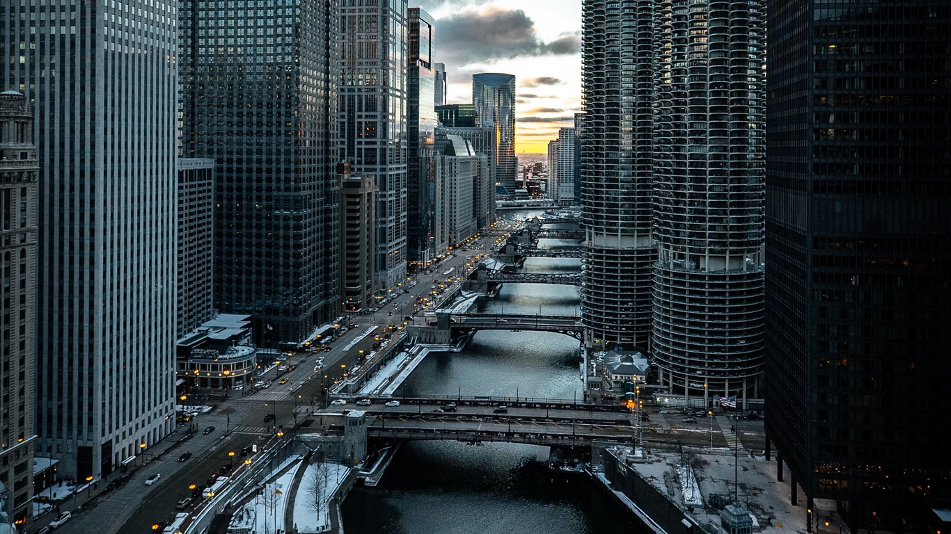Wallpaper City, Buildings, Aerial View, Bridges, Chicago - Building Hd ...