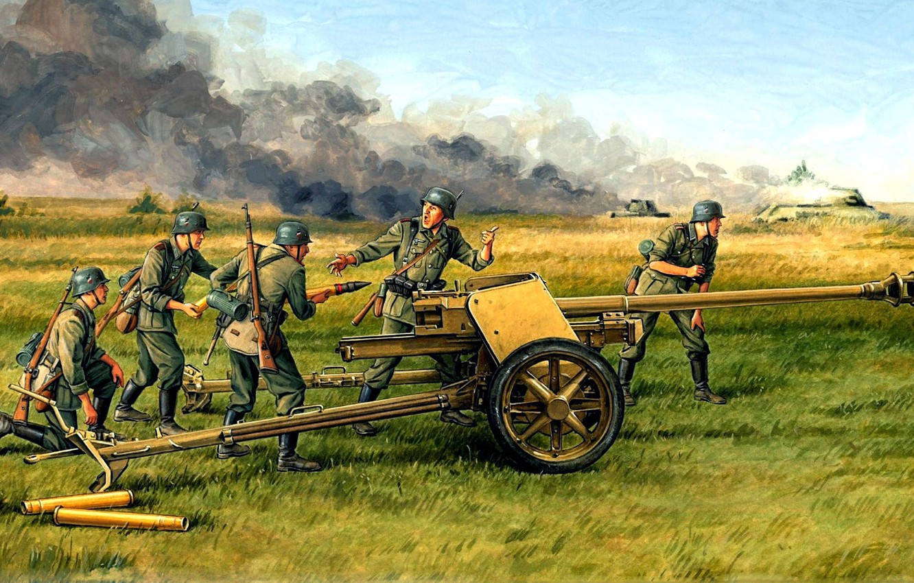 Photo Wallpaper Pak 40, Tank Hunter Cannon 40, German - Pak 40 ...